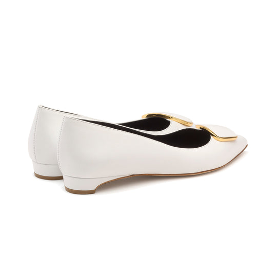 Rupert Sanderson | Bedfa Pebble in Bright White Calf | White