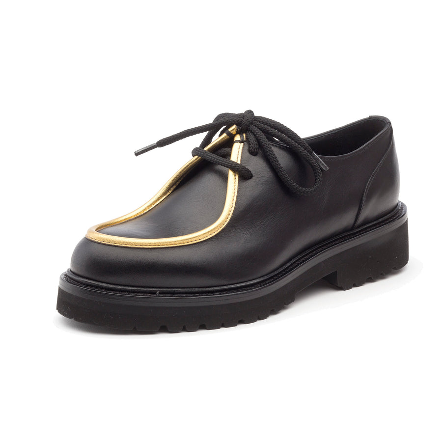 Rupert Sanderson | Kingston in Black Gold Calf | Black
